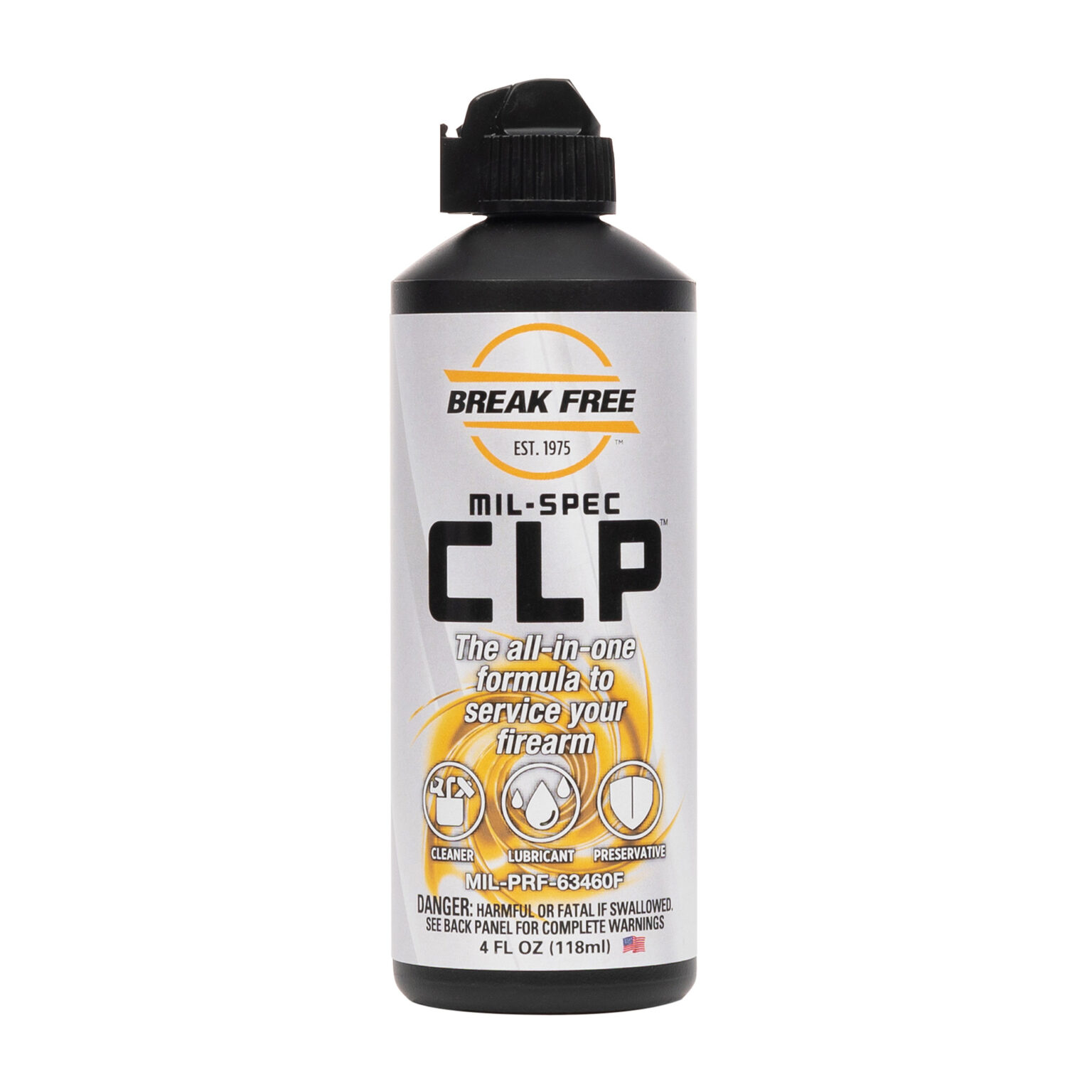 BREAK FREE MIL-SPEC CLP, 4 oz. (118ml) Squeeze Bottle | UPC: